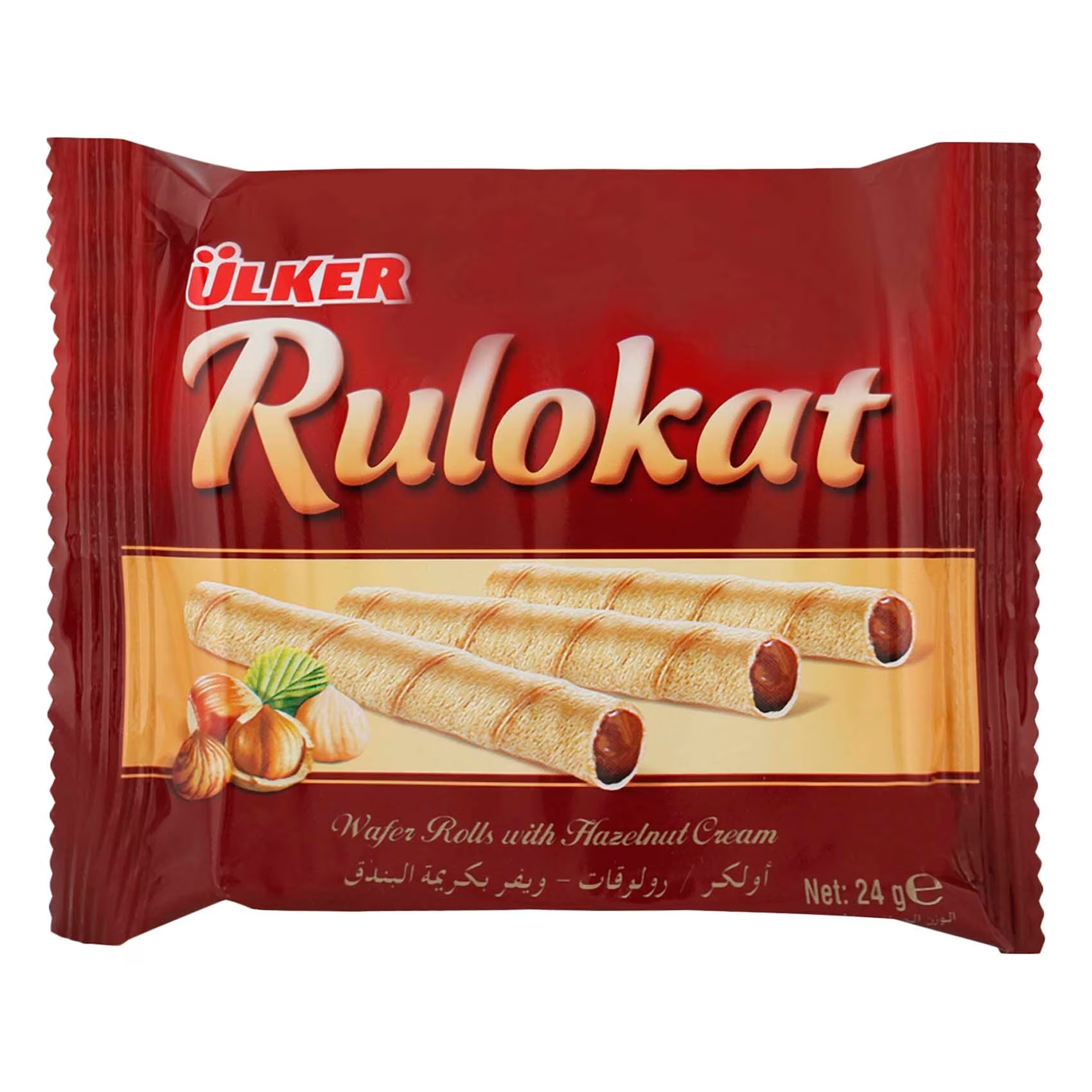 Ulker Rulokat Hazelnut Cream Wafer Rolls 24g